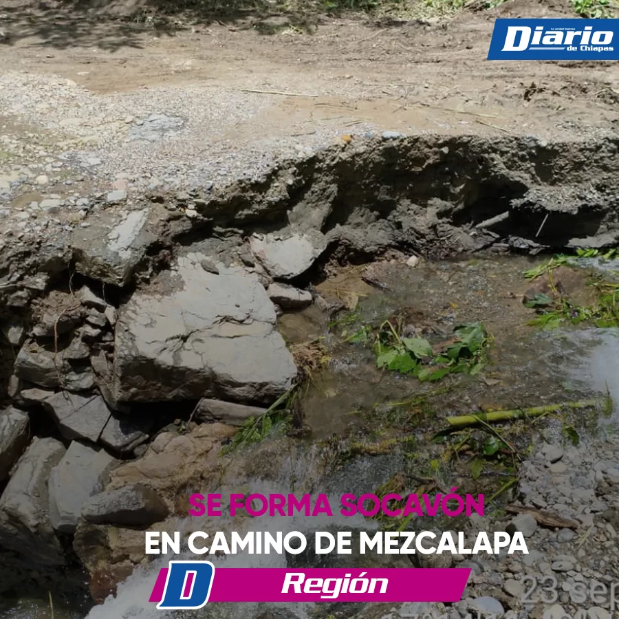 Se forma socavón en camino de Mezcalapa - Diario de Chiapas