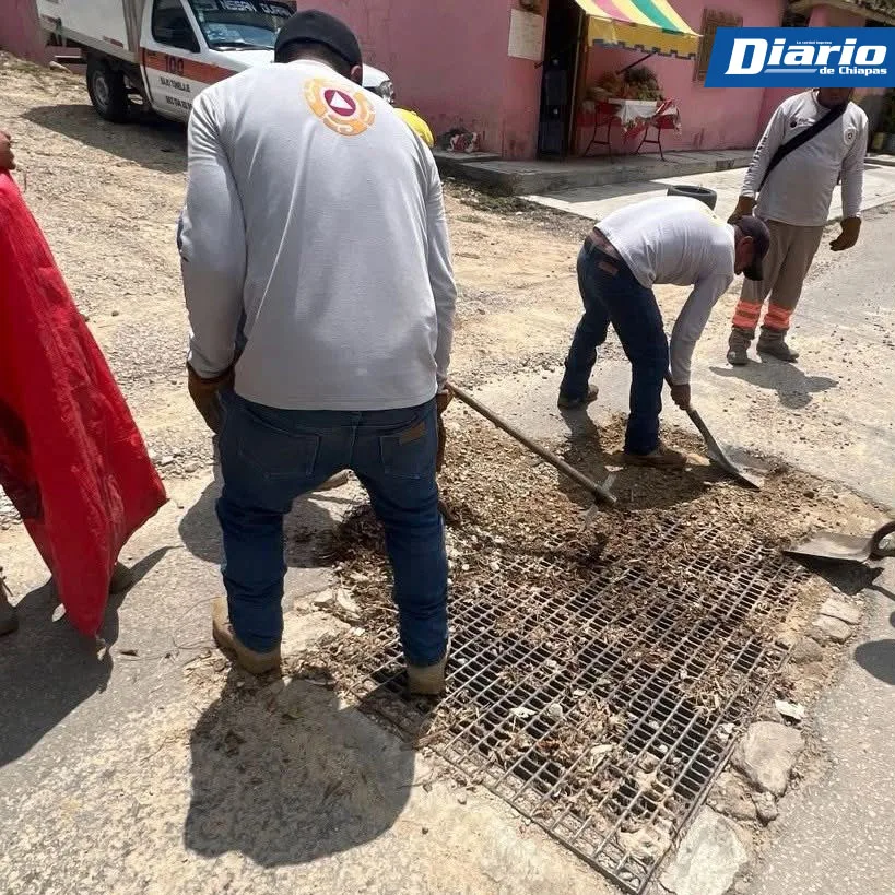 Realizan limpieza de rejillas y drenajes en Comitán - Diario de Chiapas
